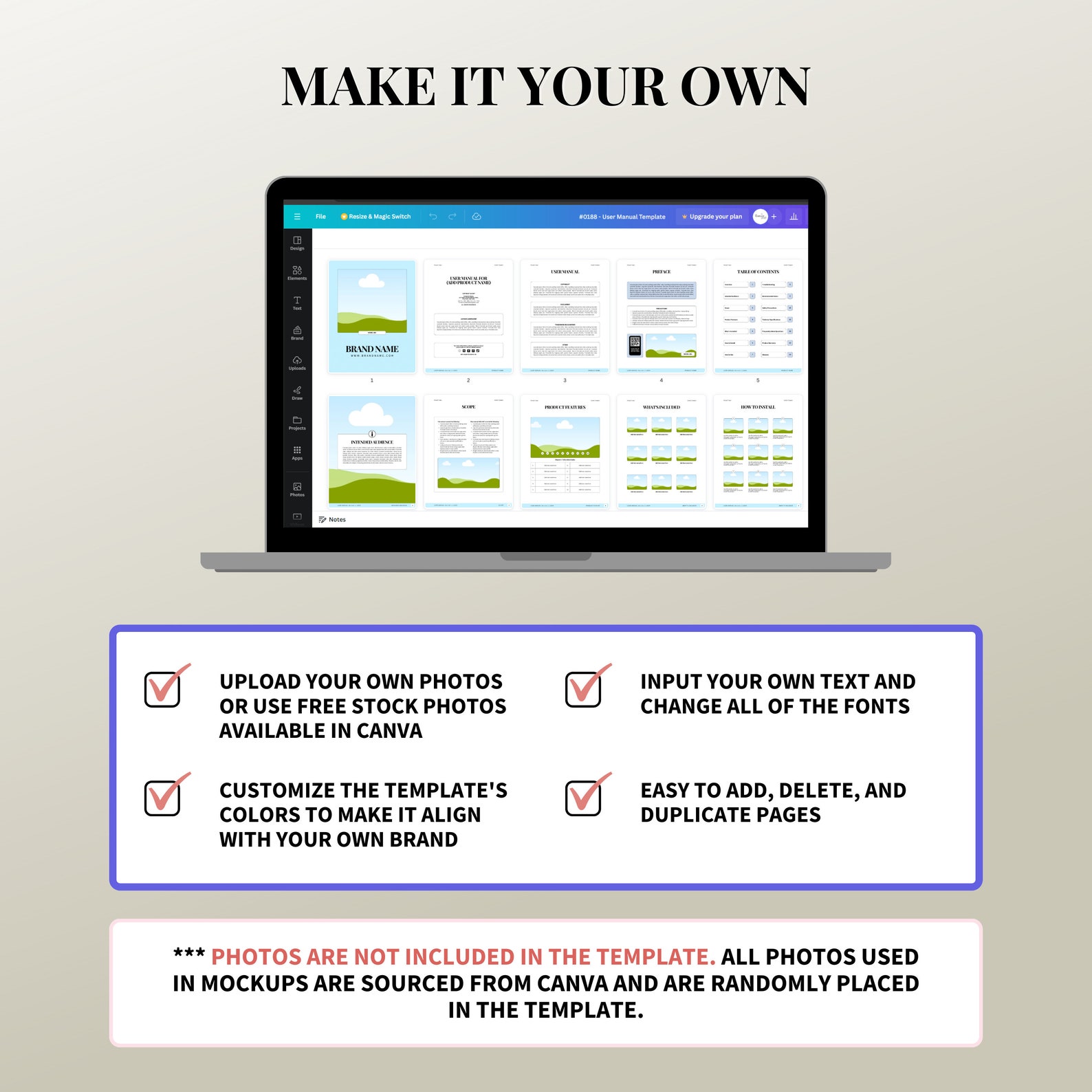 User Guide Template | User Manual Template | Product Instruction Manual ...