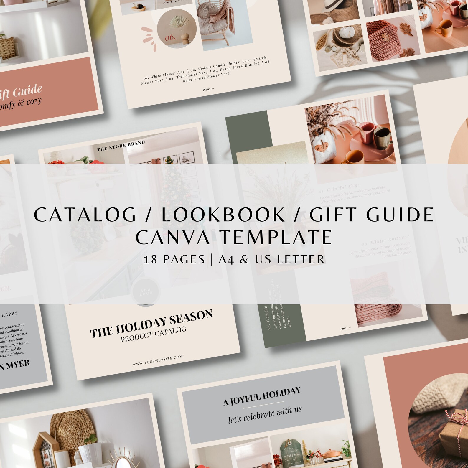 Product Catalog / Lookbook / Gift Guide Template Editable Canva ...