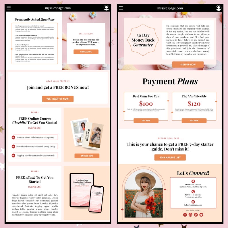 Sales Page Template | Website Template | Landing Page | Sales Funnel ...