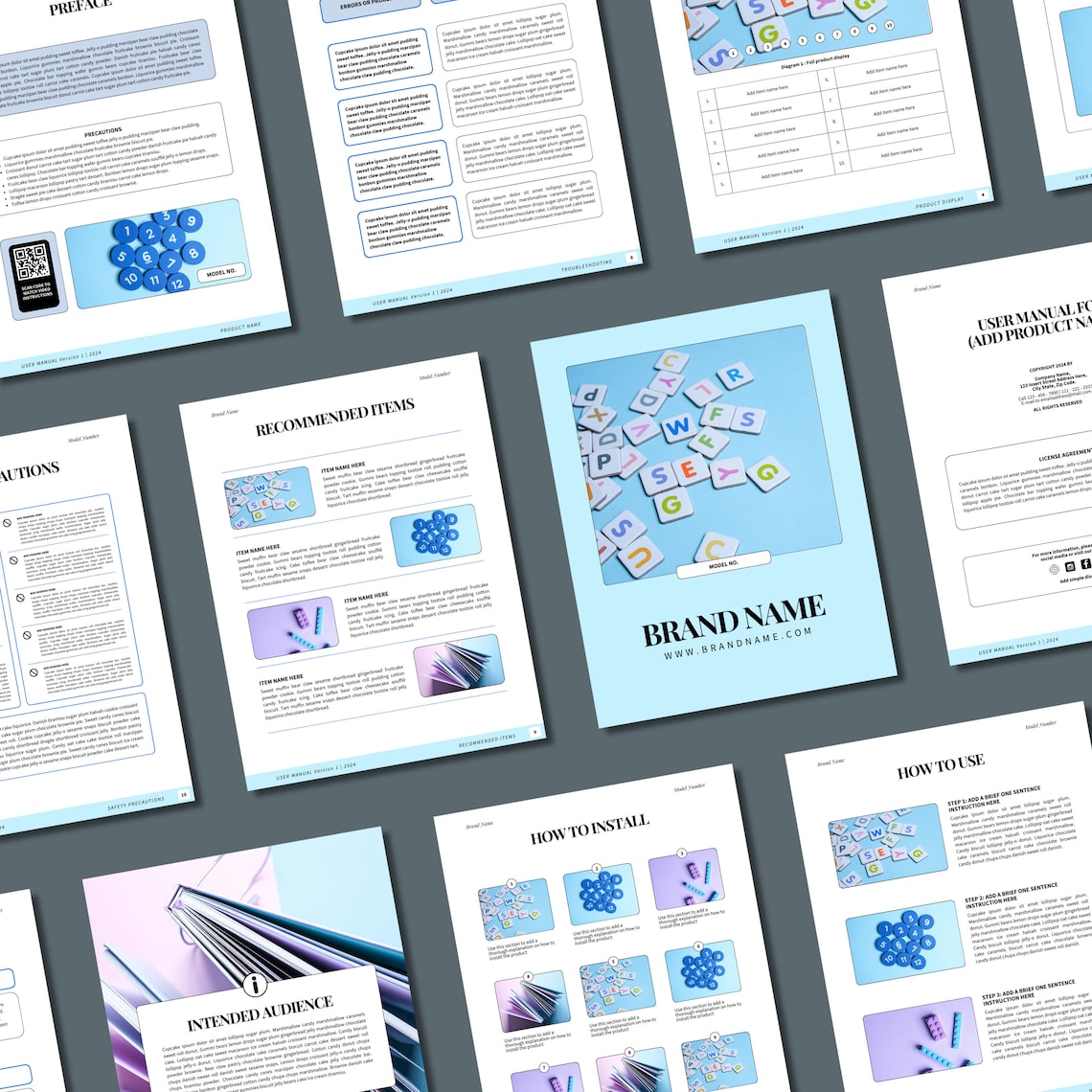 User Guide Template | User Manual Template | Product Instruction Manual ...