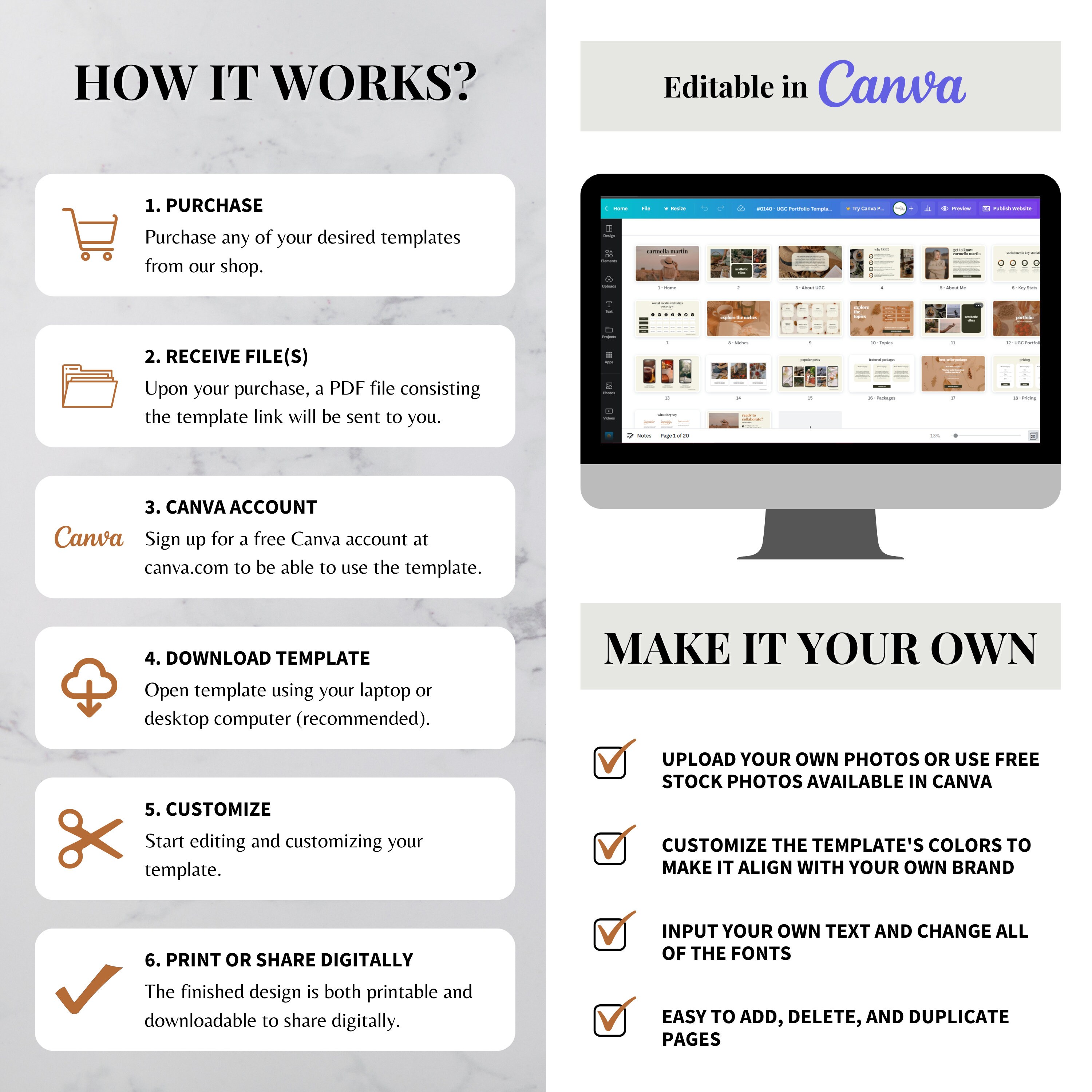 20 Page UGC Portfolio Canva Template Canva Website Template Landing ...