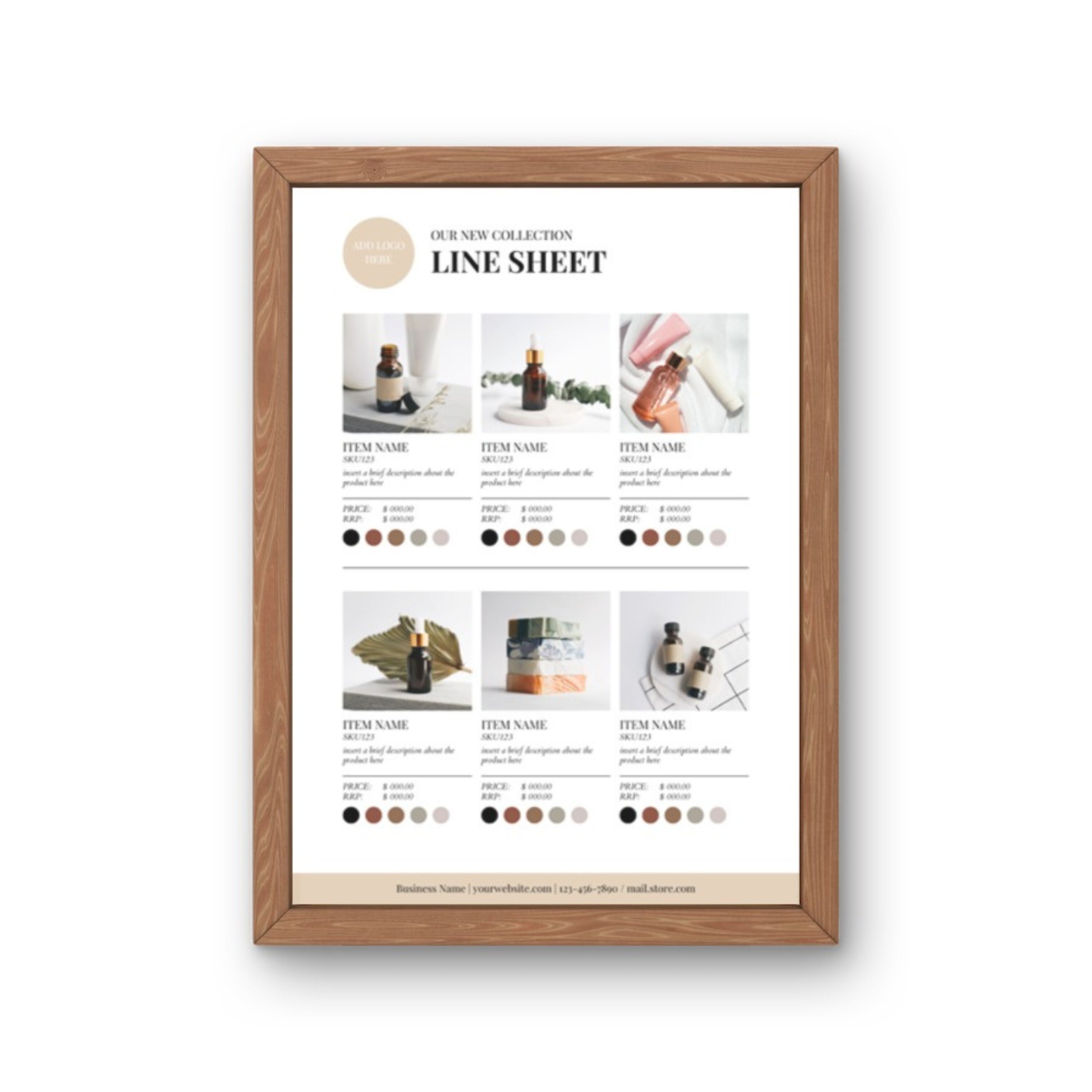 Line Sheet Template for Wholesale Line Sheet Canva Template Price List ...