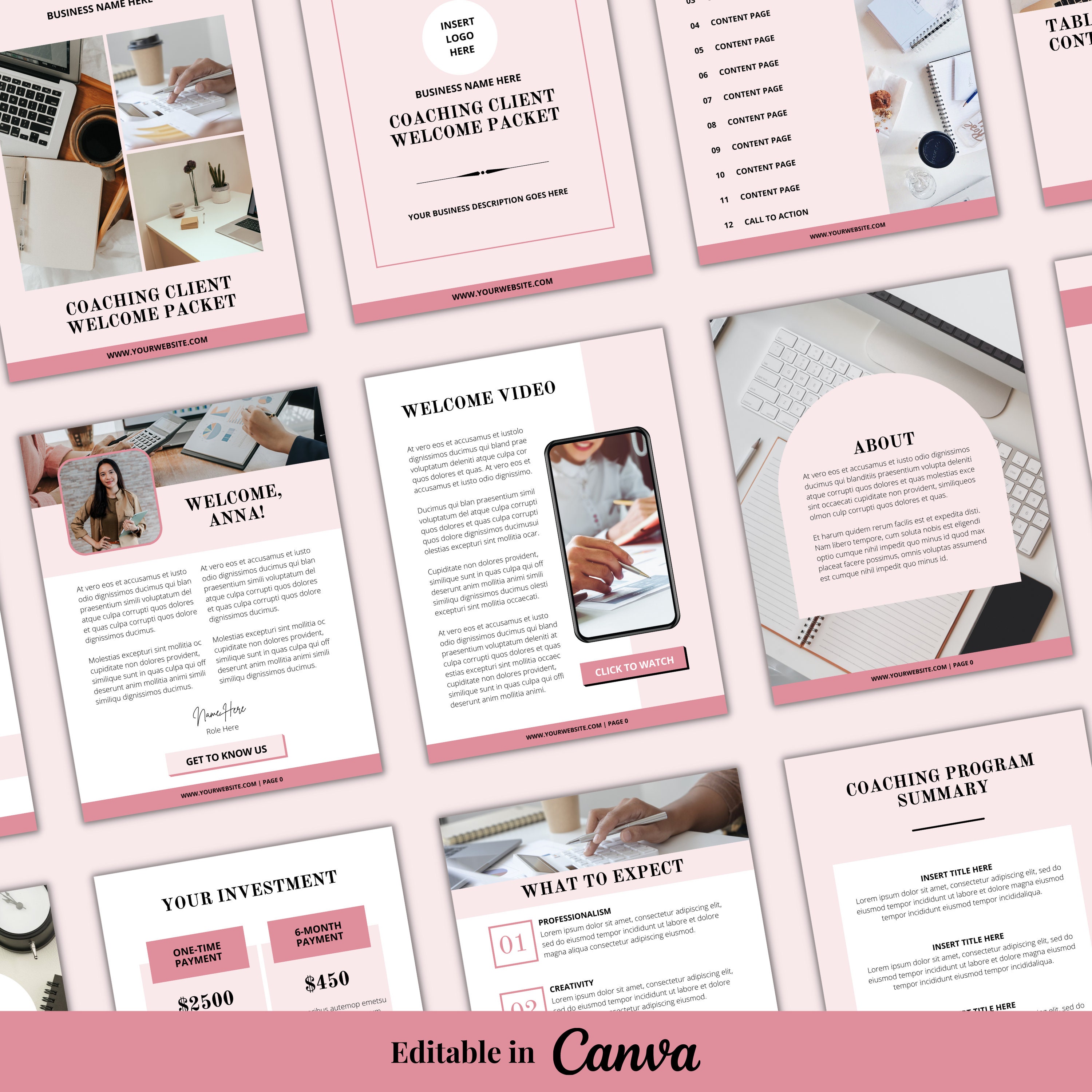 Coaching Client Welcome Packet Template | Coaching Client Onboarding ...