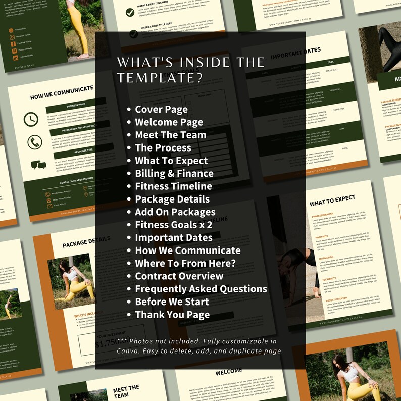 Fitness & Nutrition Client Welcome Pack Template Fitness - Etsy