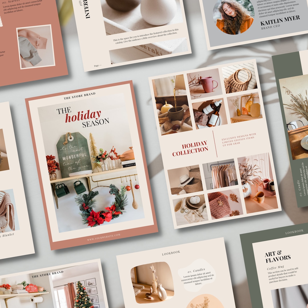 Product Catalog / Lookbook / Gift Guide Template Editable Canva ...