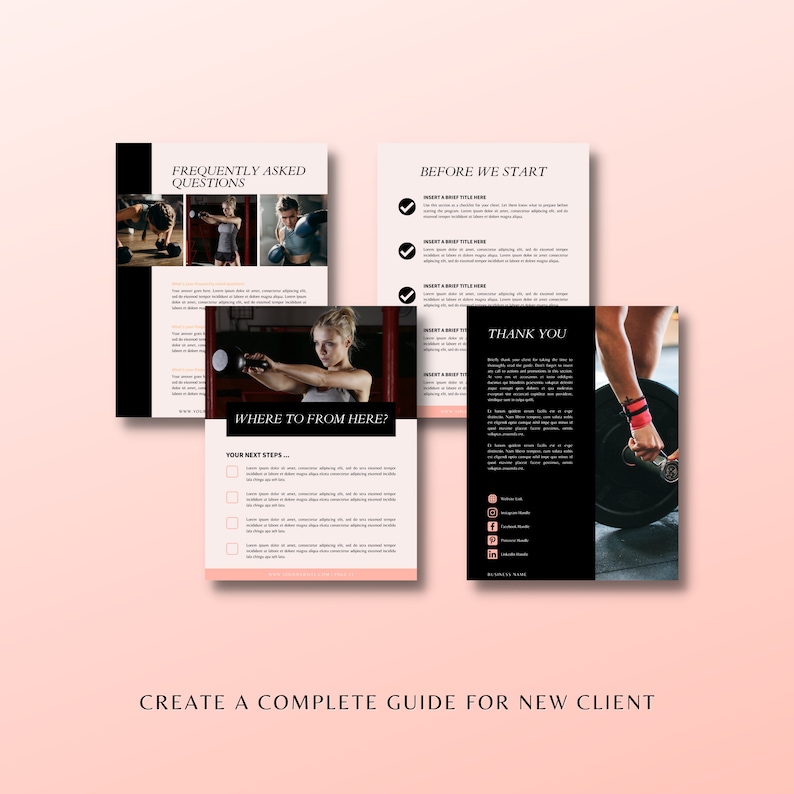 Fitness & Nutrition Client Welcome Pack Template | Fitness Client ...