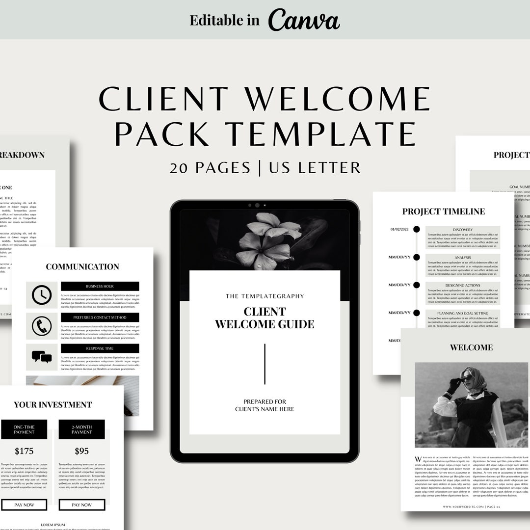 Client Welcome Pack Template Welcome Packet Template - Etsy