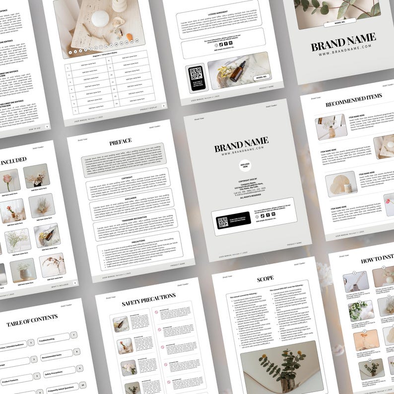 Product Instruction Manual Template | User Manual Template | User Guide ...
