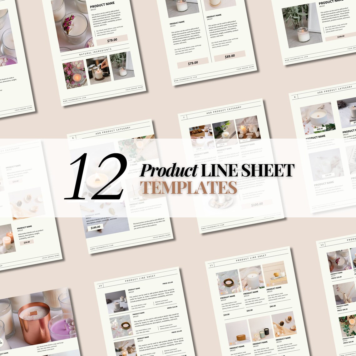 Line Sheet Template | Product Catalog Template | Wholesale Line Sheet ...