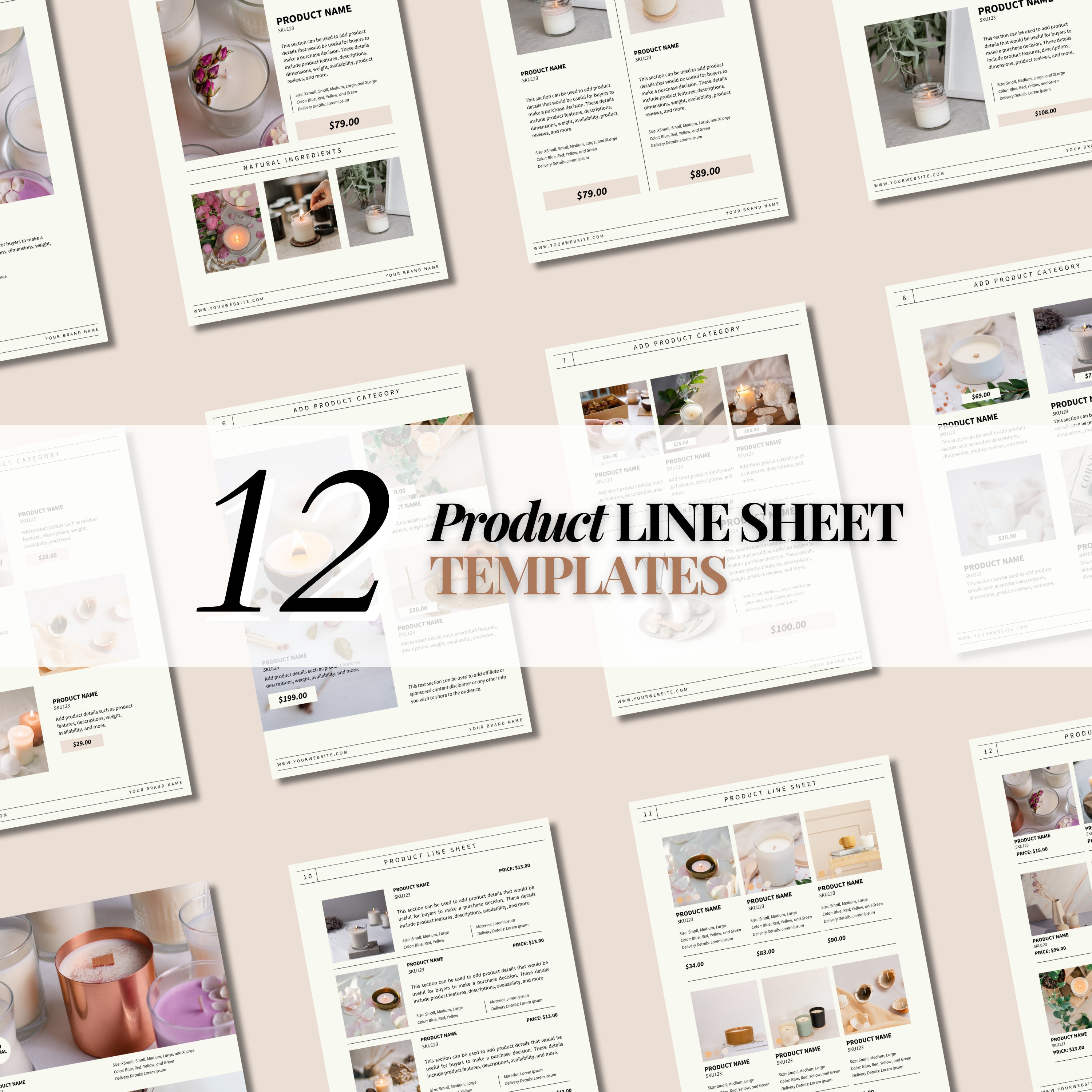 Line Sheet Template | Product Catalog Template | Wholesale Line Sheet ...