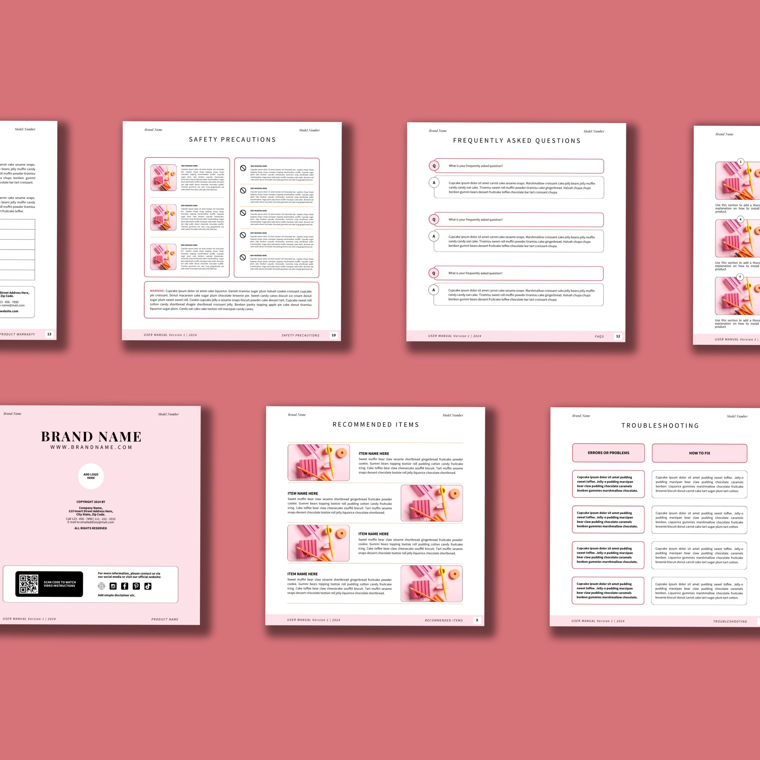 User Manual Template | Product Instruction Manual Template | User Guide ...