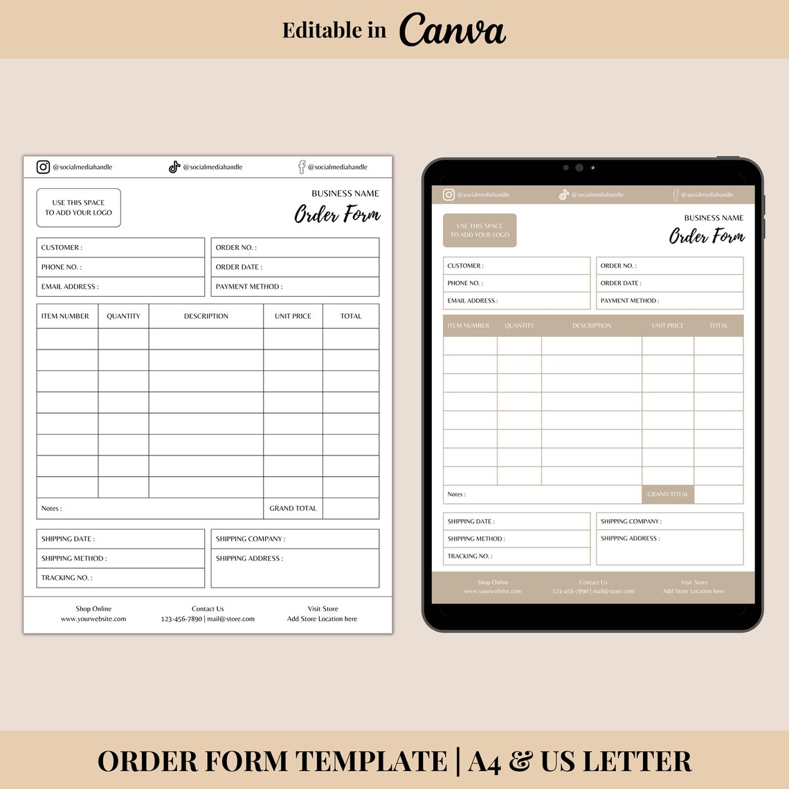 Order Form Template Order Form Template Printable Order Form Template ...