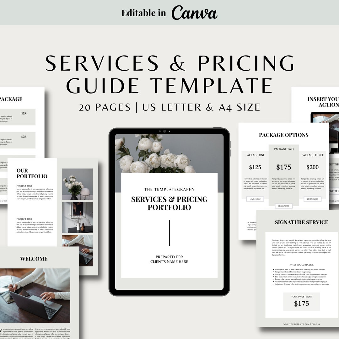 Services and Pricing Guide Template | Services & Pricing Portfolio ...