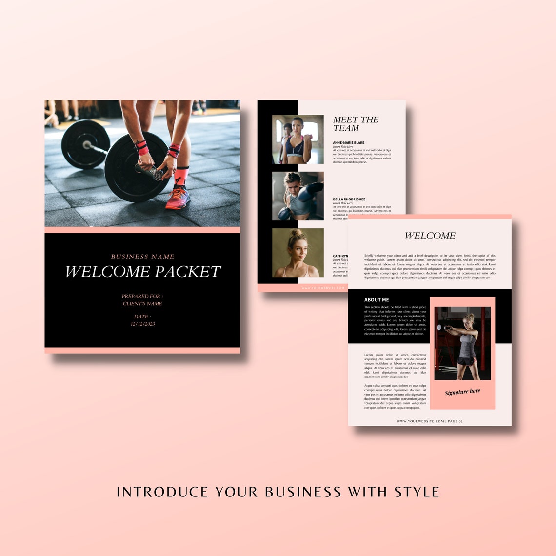 Fitness & Nutrition Client Welcome Pack Template | Fitness Client ...