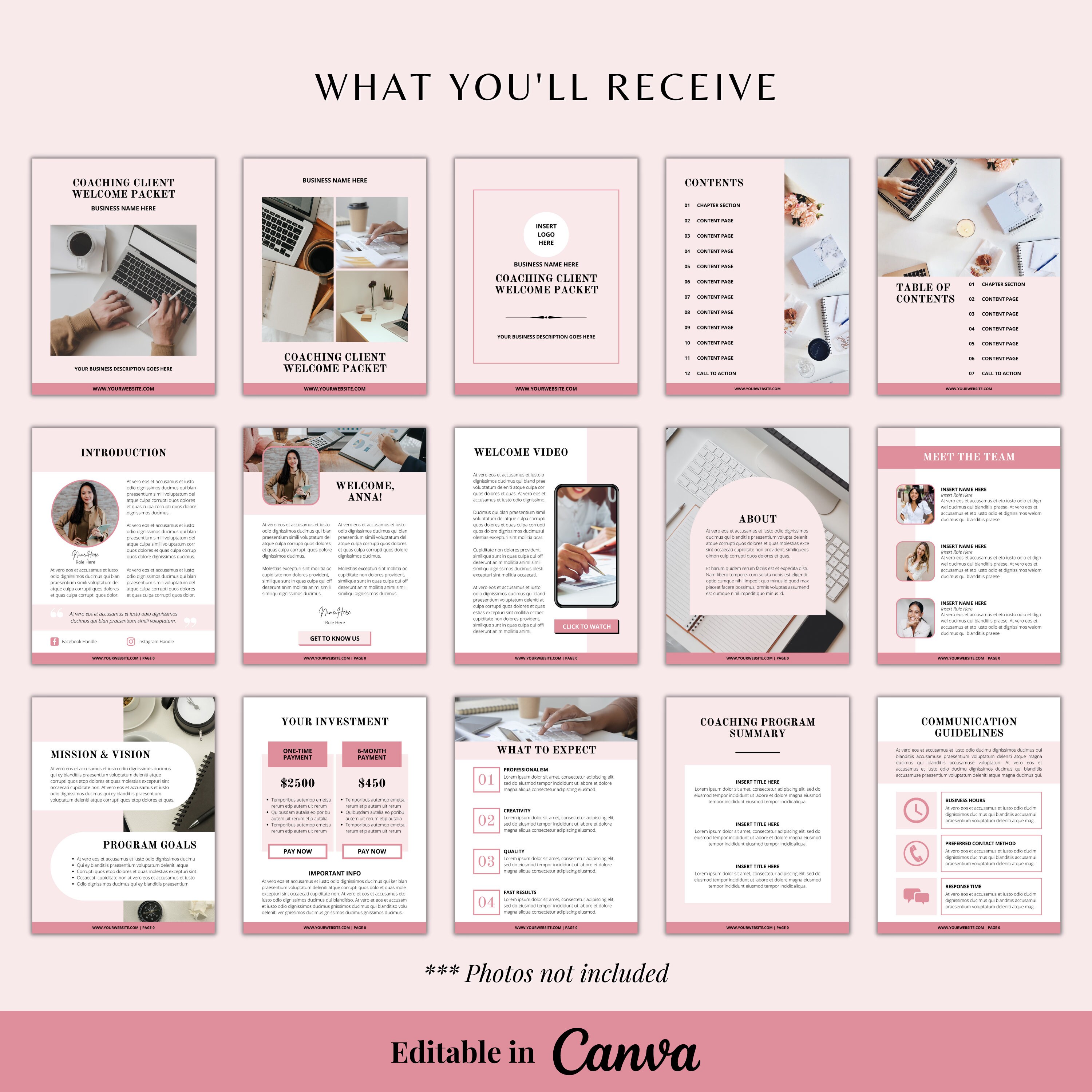 Coaching Client Welcome Packet Template | Coaching Client Onboarding ...