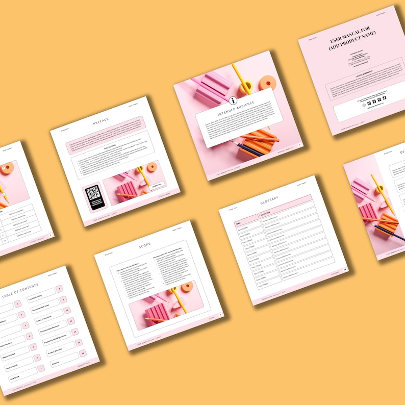 User Manual Template | Product Instruction Manual Template | User Guide ...