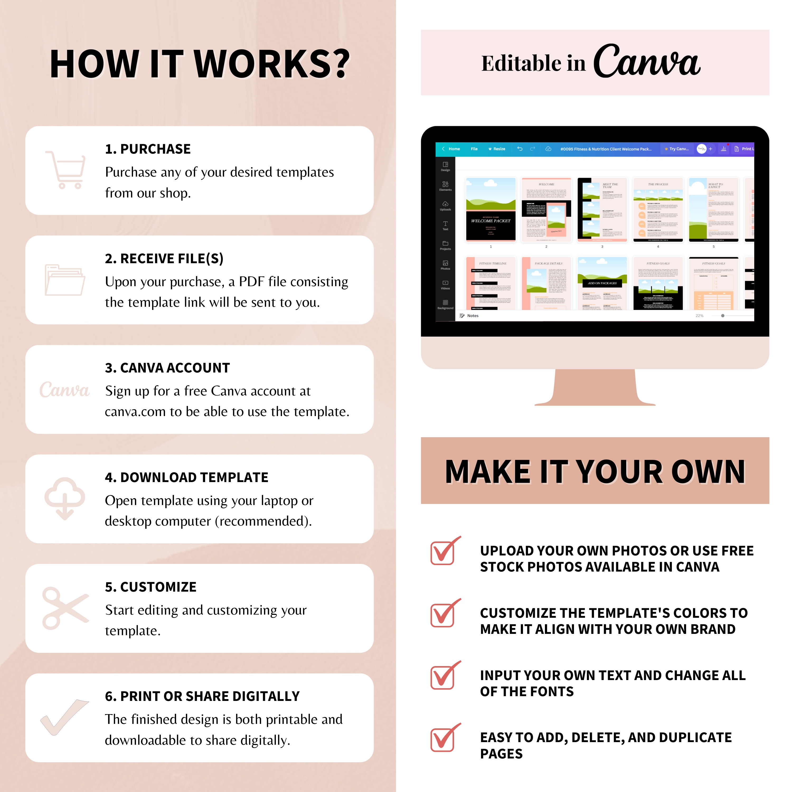 Fitness & Nutrition Client Welcome Pack Template | Fitness Client ...