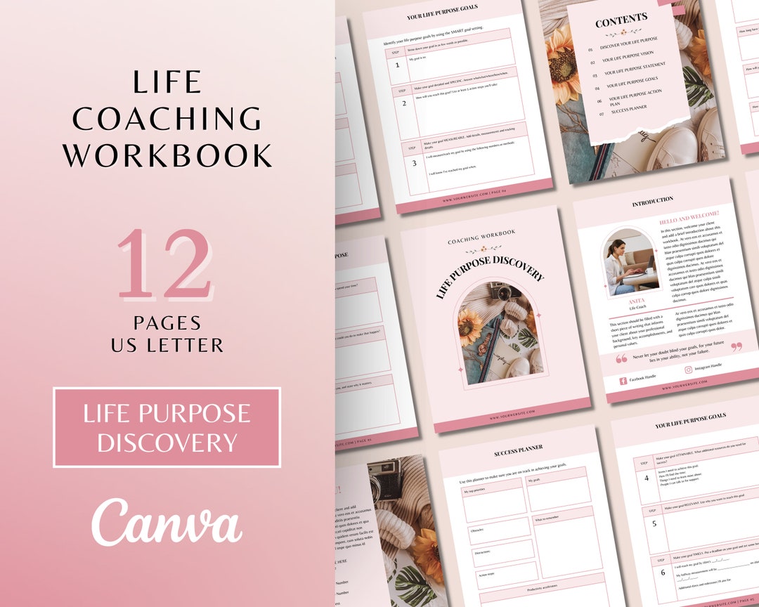 Life Coaching Workbook | Done for You Coaching Program Worksheet ...