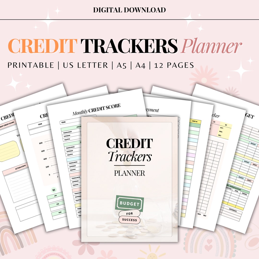 Credit Score Trackers Planner | Printable Personal Finance Planner ...