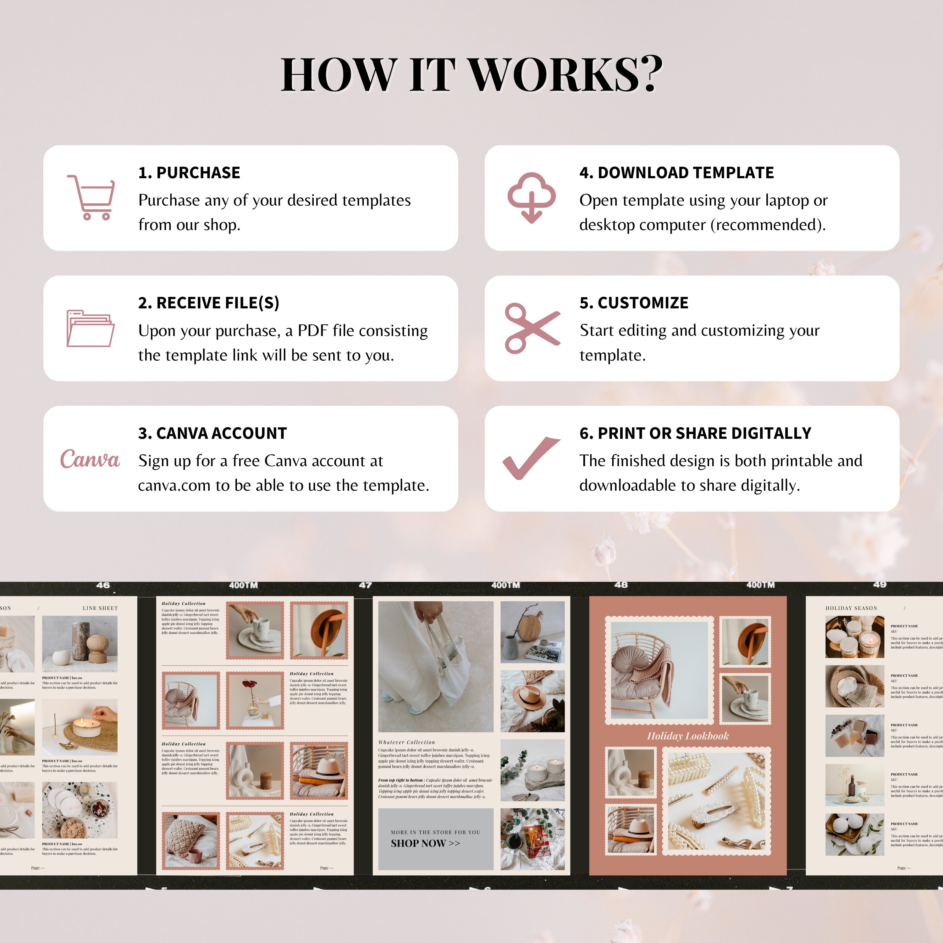 Product Catalog | Lookbook | Gift Guide Template | Editable Canva ...
