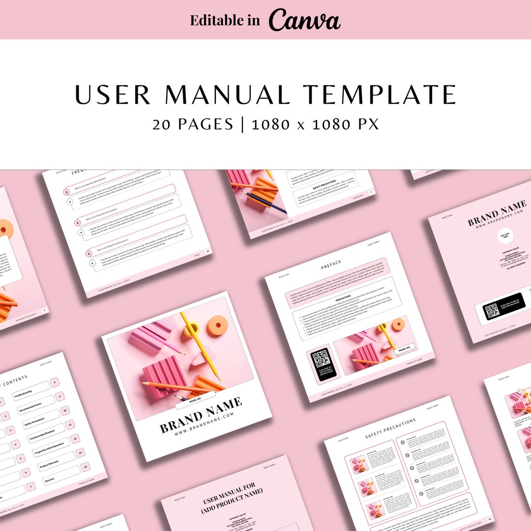 Product Instruction Manual Template | User Manual Template | User Guide ...
