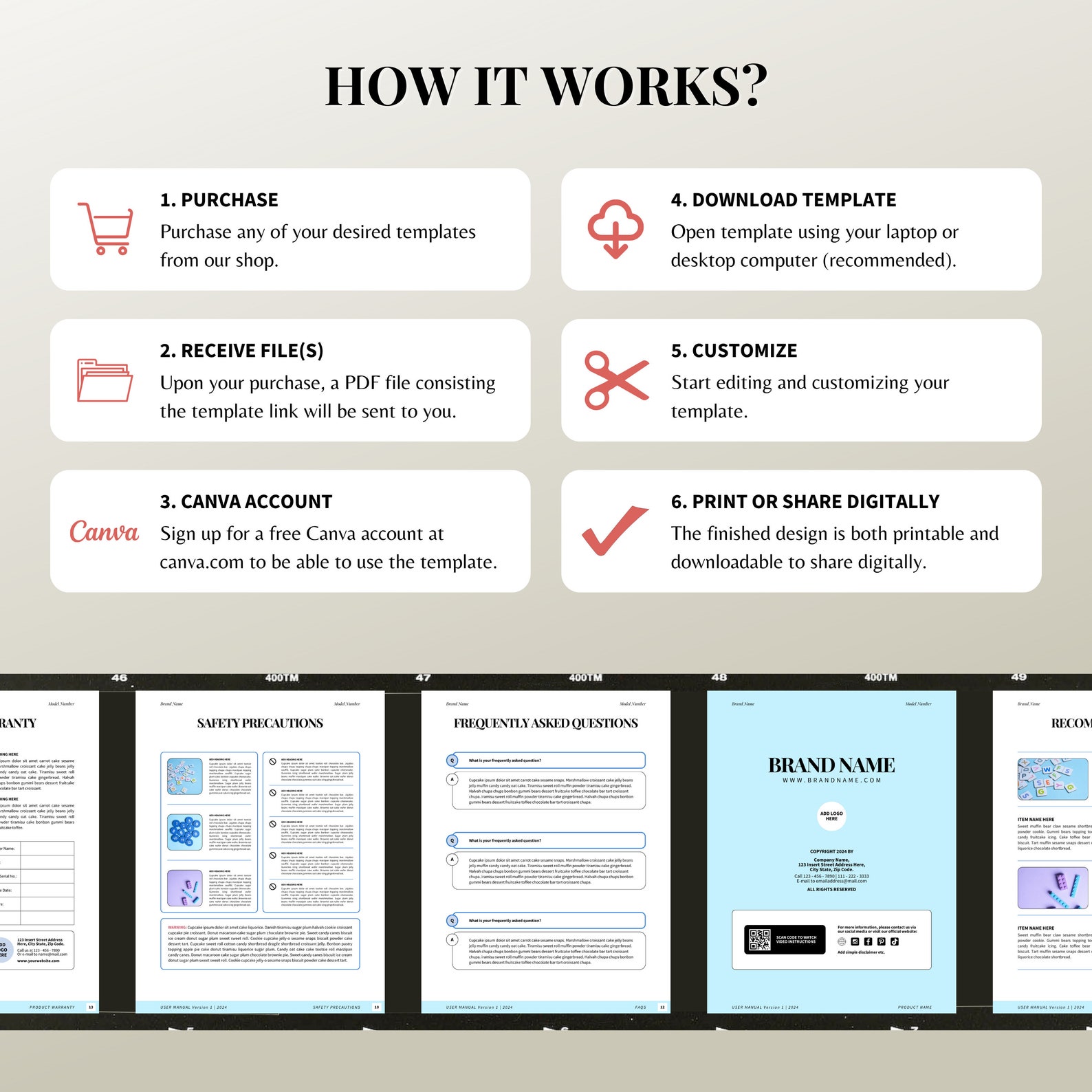 User Guide Template | User Manual Template | Product Instruction Manual ...