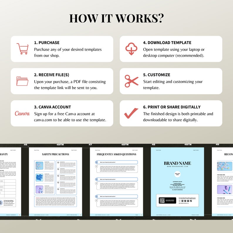 User Guide Template | User Manual Template | Product Instruction Manual ...
