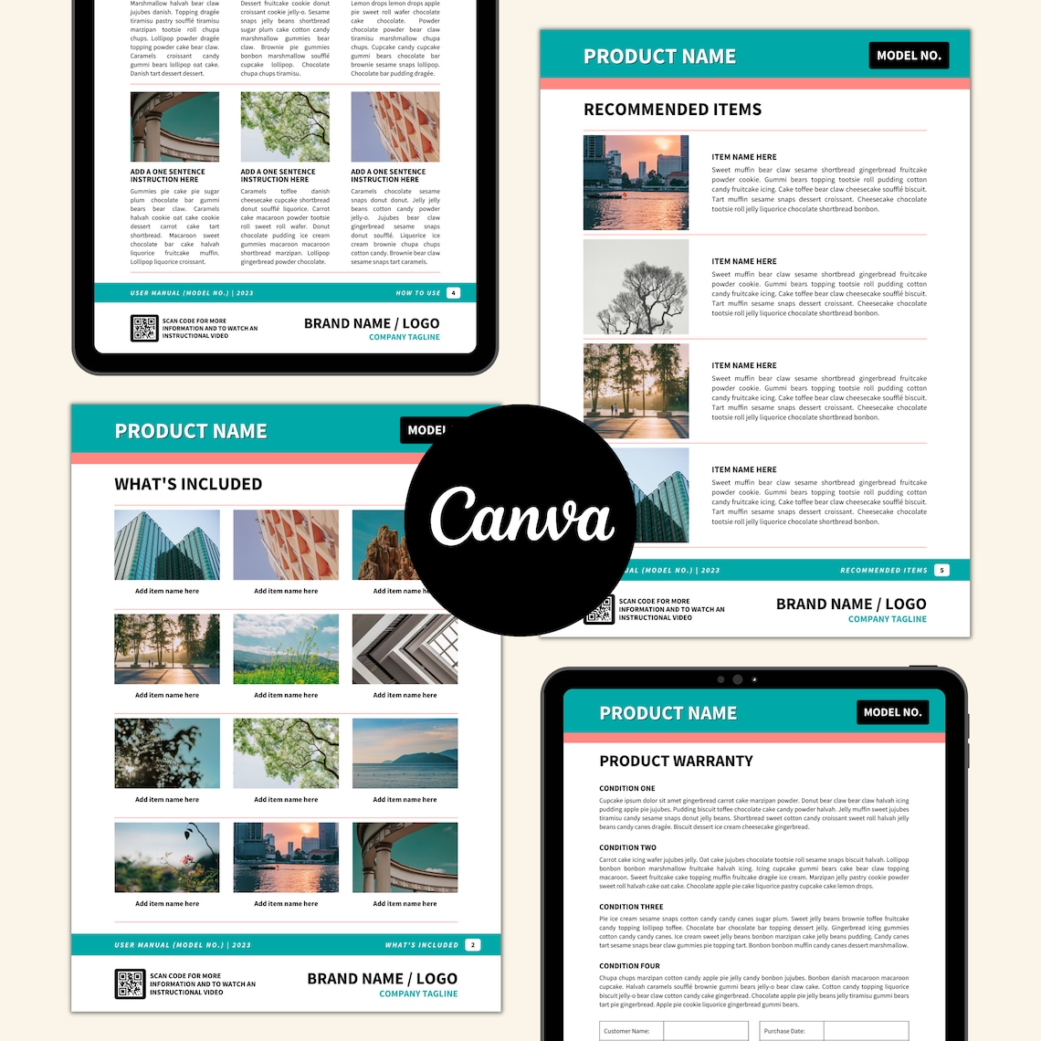 User Manual Template | Product Instruction Manual Template | User Guide ...