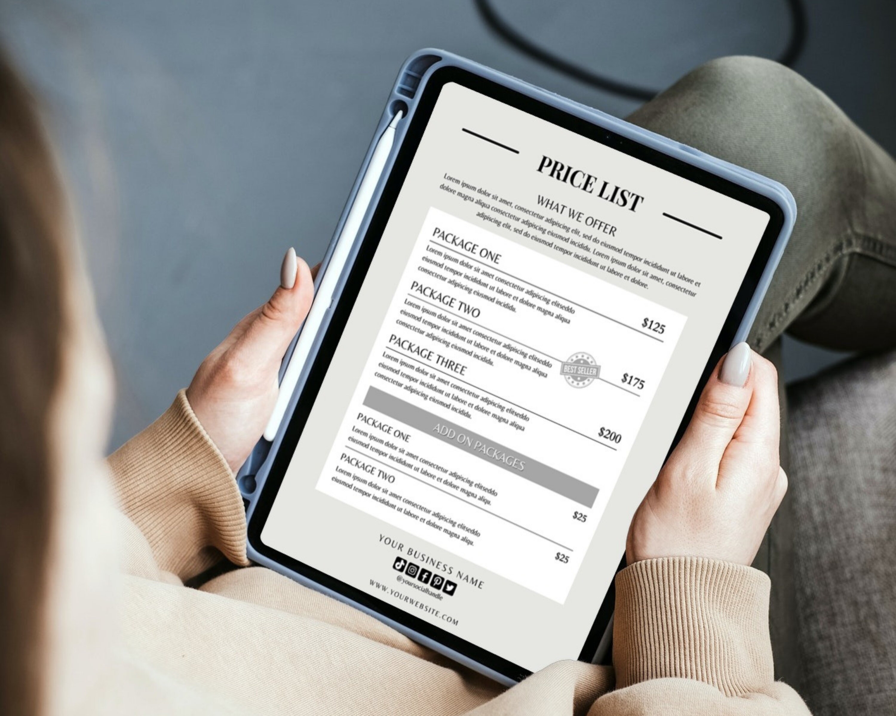 1 Page Services Price List Template for Virtual Assistants, Freelancers ...