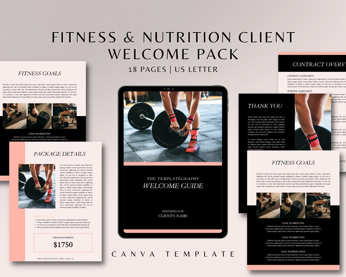 Fitness & Nutrition Client Welcome Pack Template Fitness - Etsy