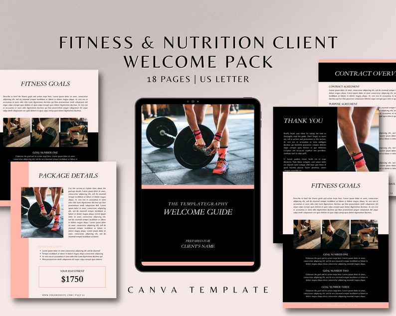 Fitness & Nutrition Client Welcome Pack Template Fitness - Etsy