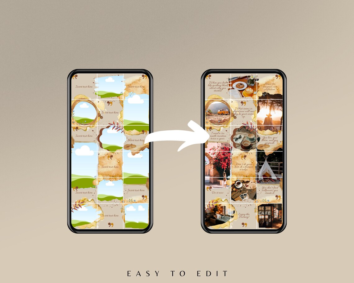 Instagram Puzzle Feed Template IG Puzzle Feed Canva - Etsy