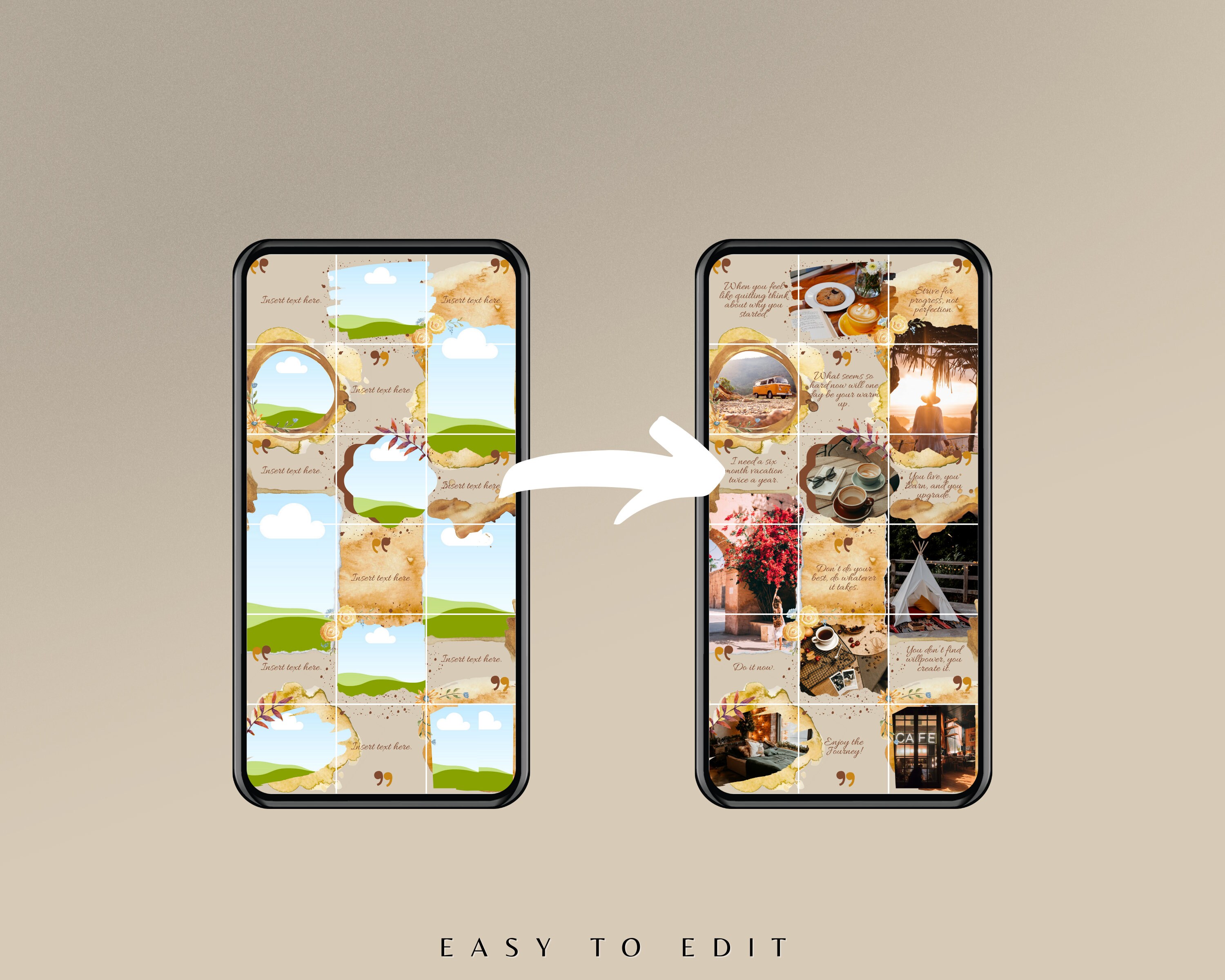 Instagram Puzzle Feed Template IG Puzzle Feed Canva - Etsy