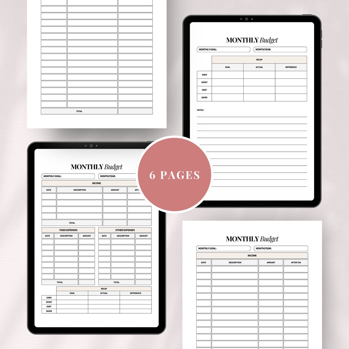 Monthly Budget Planner Printable Planner Monthly Income Planner Monthly ...