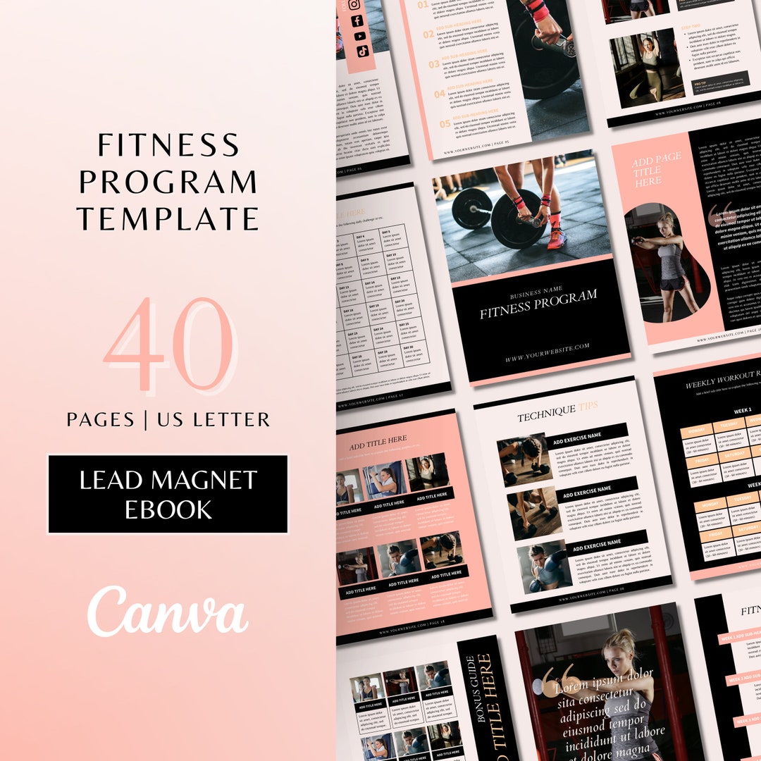 Fitness Program Template | Fitness Ebook Template | Fitness Coach ...