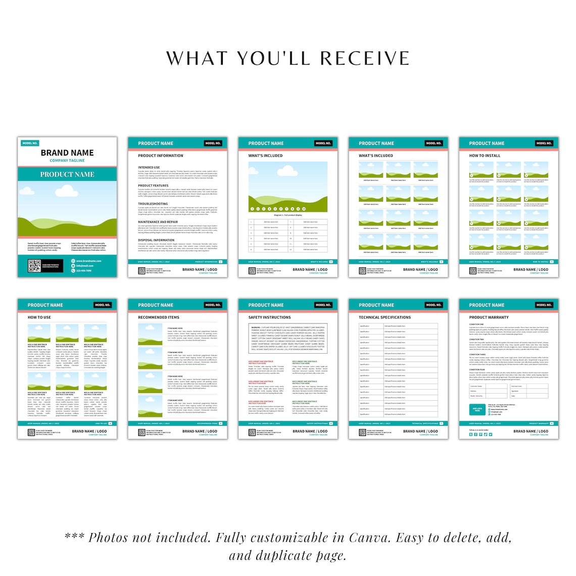 User Manual Template | Product Instruction Manual Template | User Guide ...