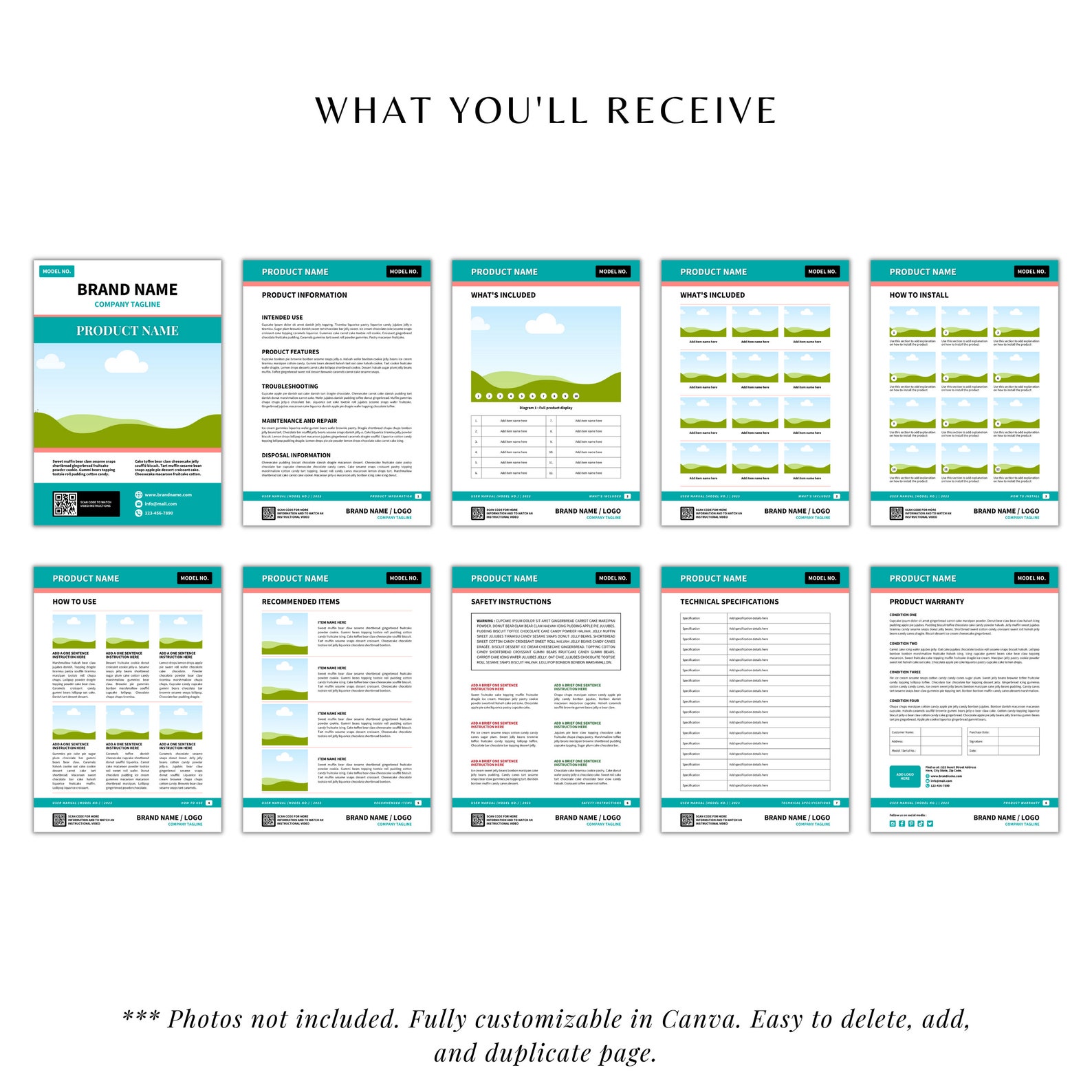 Editable User Manual Template: Product Instruction Guide (canva ...