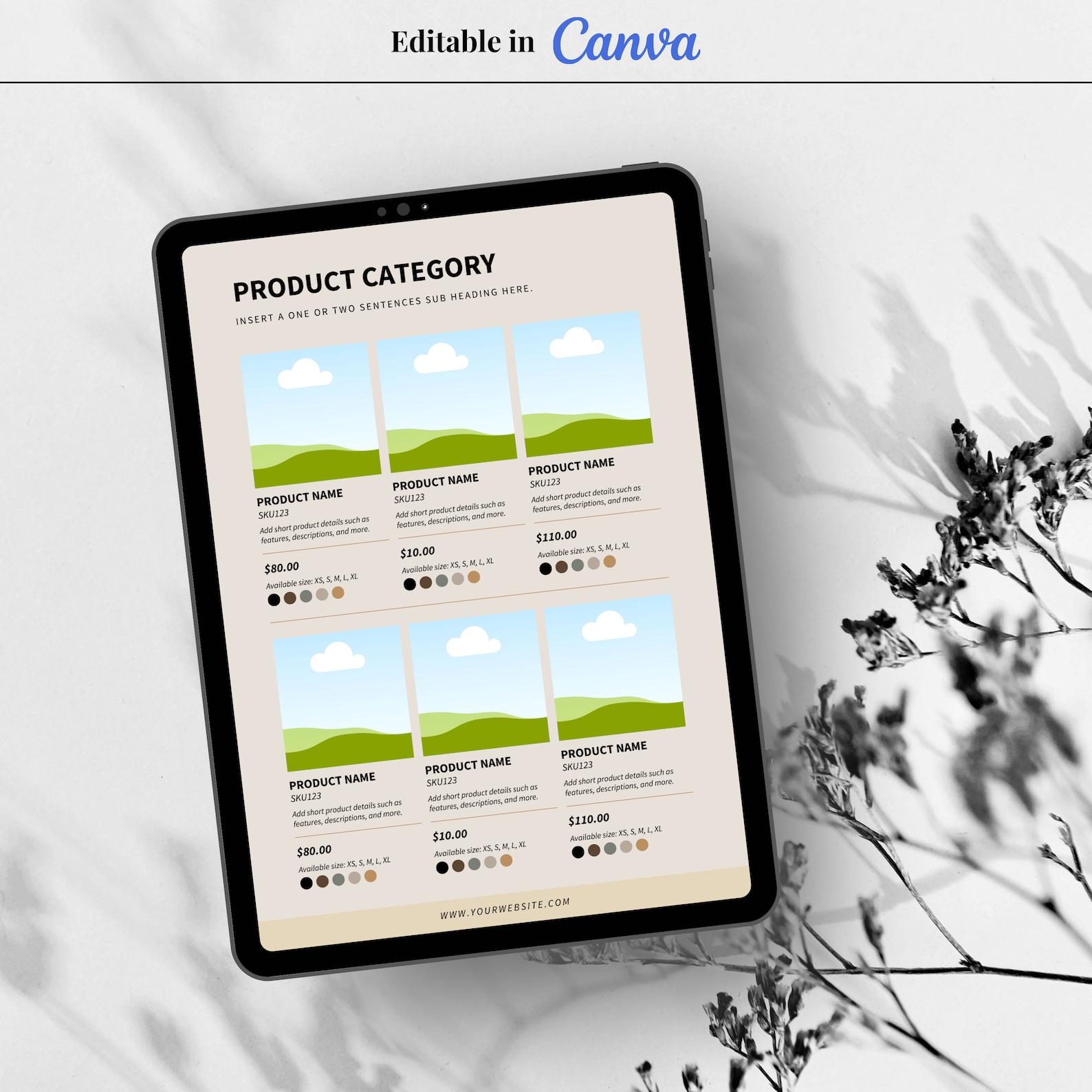 Line Sheet Template | Wholesale Line Sheet | Fashion Catalog Template ...