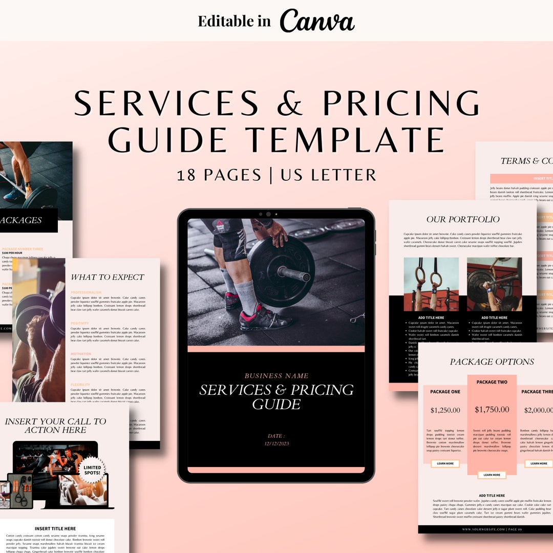 Services and Pricing Portfolio Template for Fitness Coach | Pricing ...