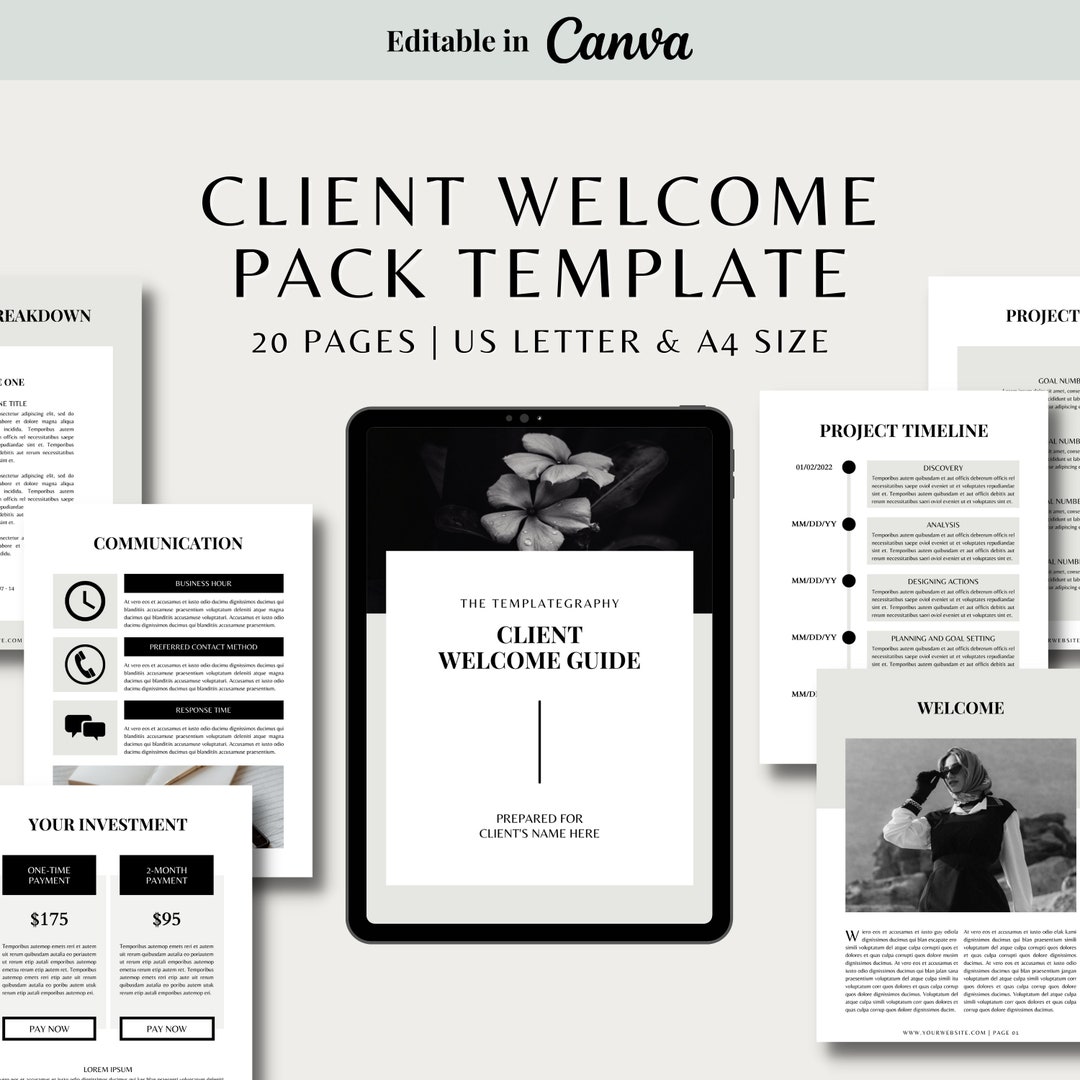 Client Welcome Pack Template | Welcome Packet Template | Client Guide ...