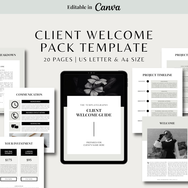 Client Welcome Pack Template | Welcome Packet Template | Client Guide ...