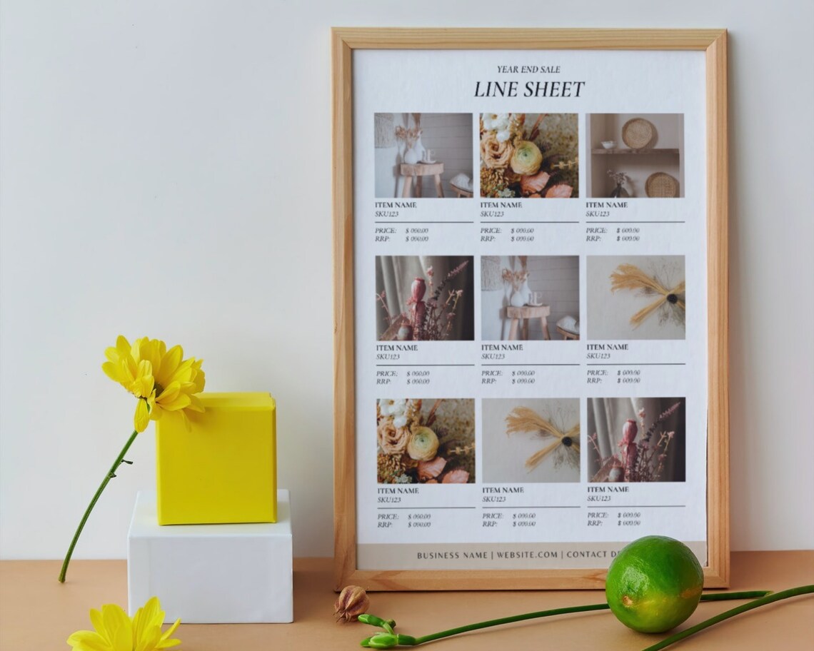 Line Sheet for Wholesale Canva Template Editable Price - Etsy