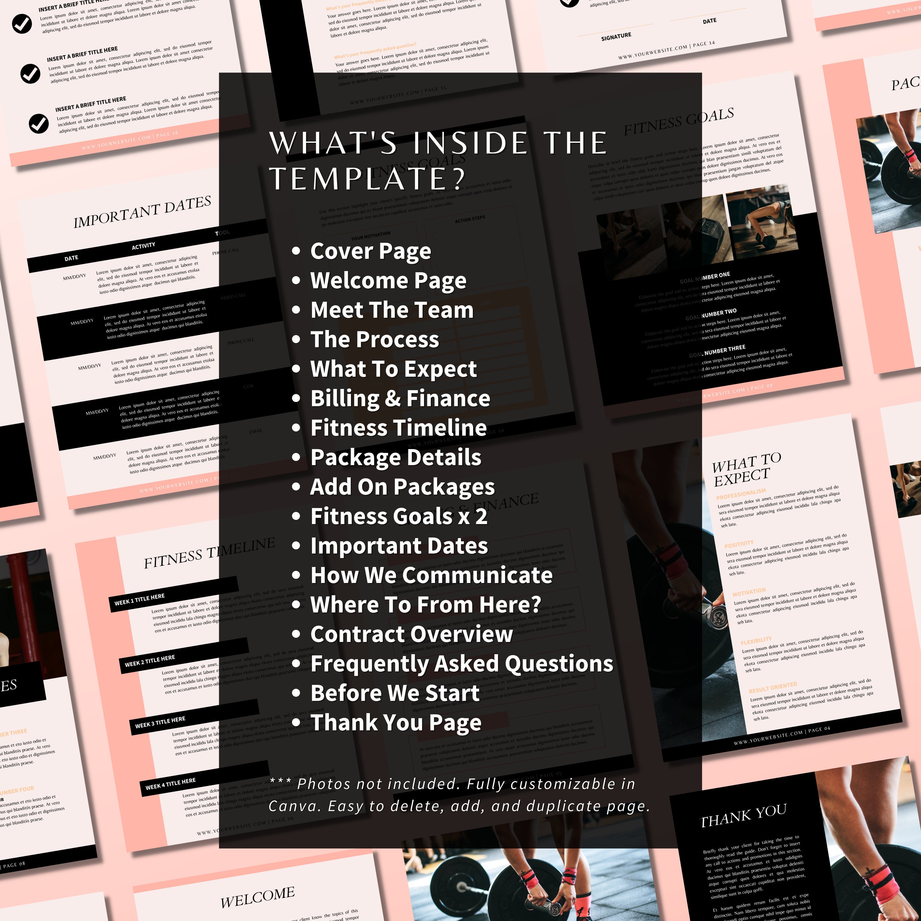 Fitness & Nutrition Client Welcome Pack Template | Fitness Client ...
