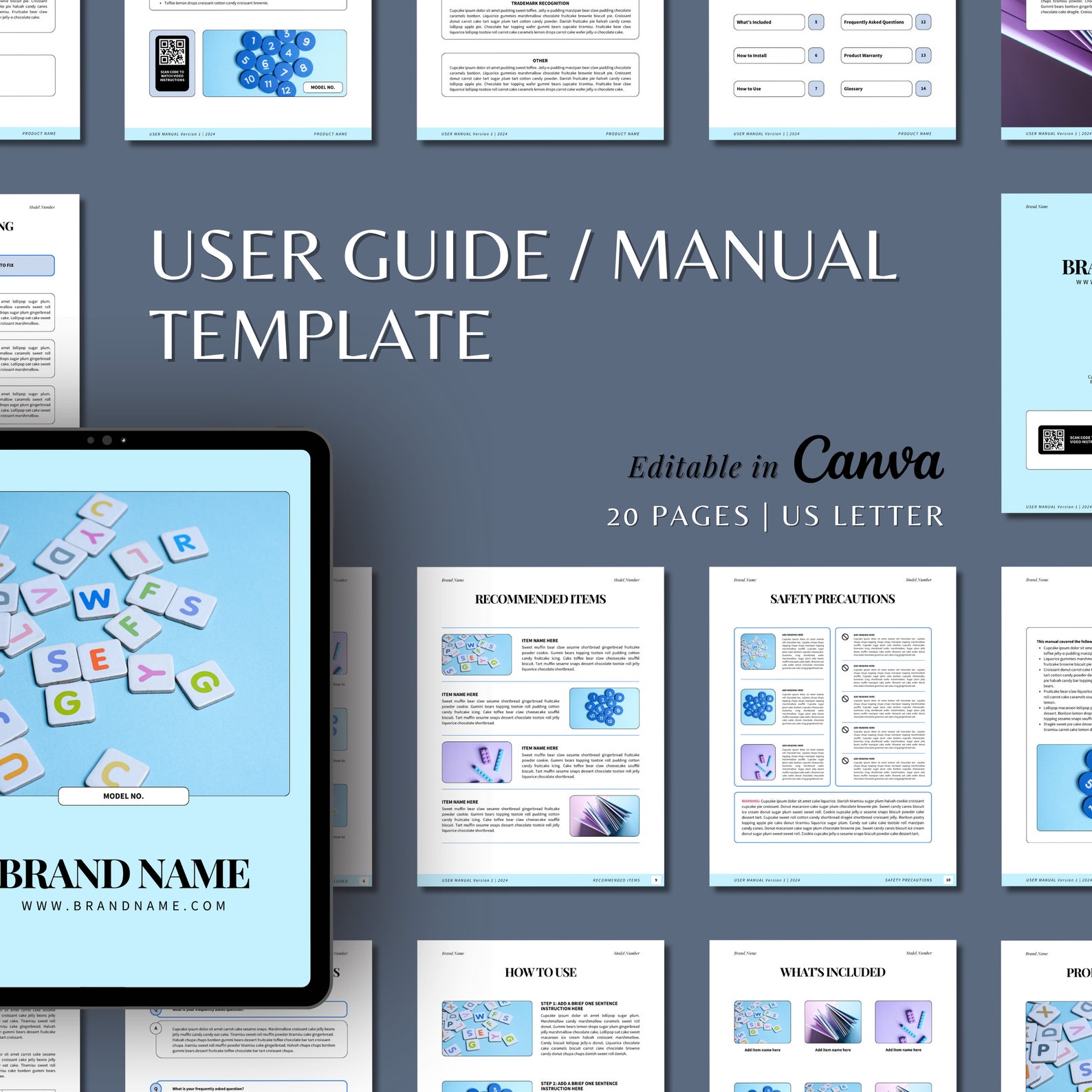 User Guide Template | User Manual Template | Product Instruction Manual ...