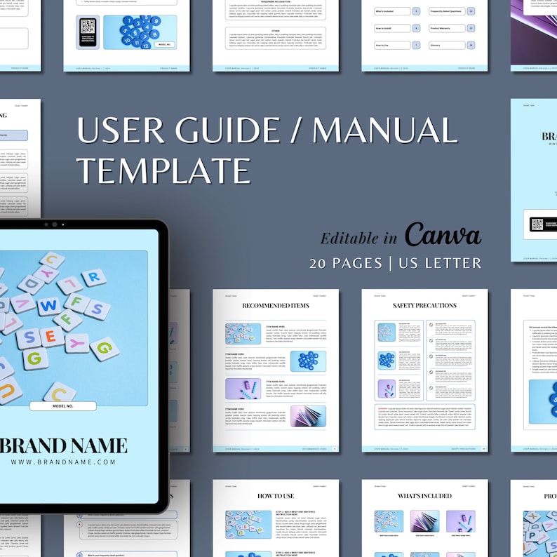 User Guide Template | User Manual Template | Product Instruction Manual ...