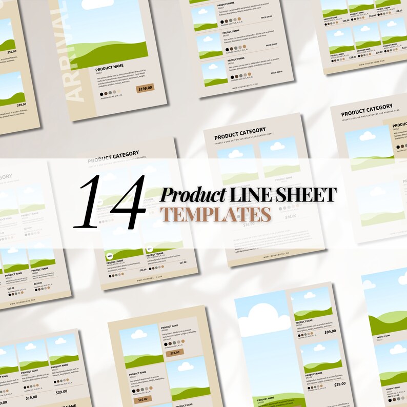 Line Sheet Template | Wholesale Line Sheet | Fashion Catalog Template ...