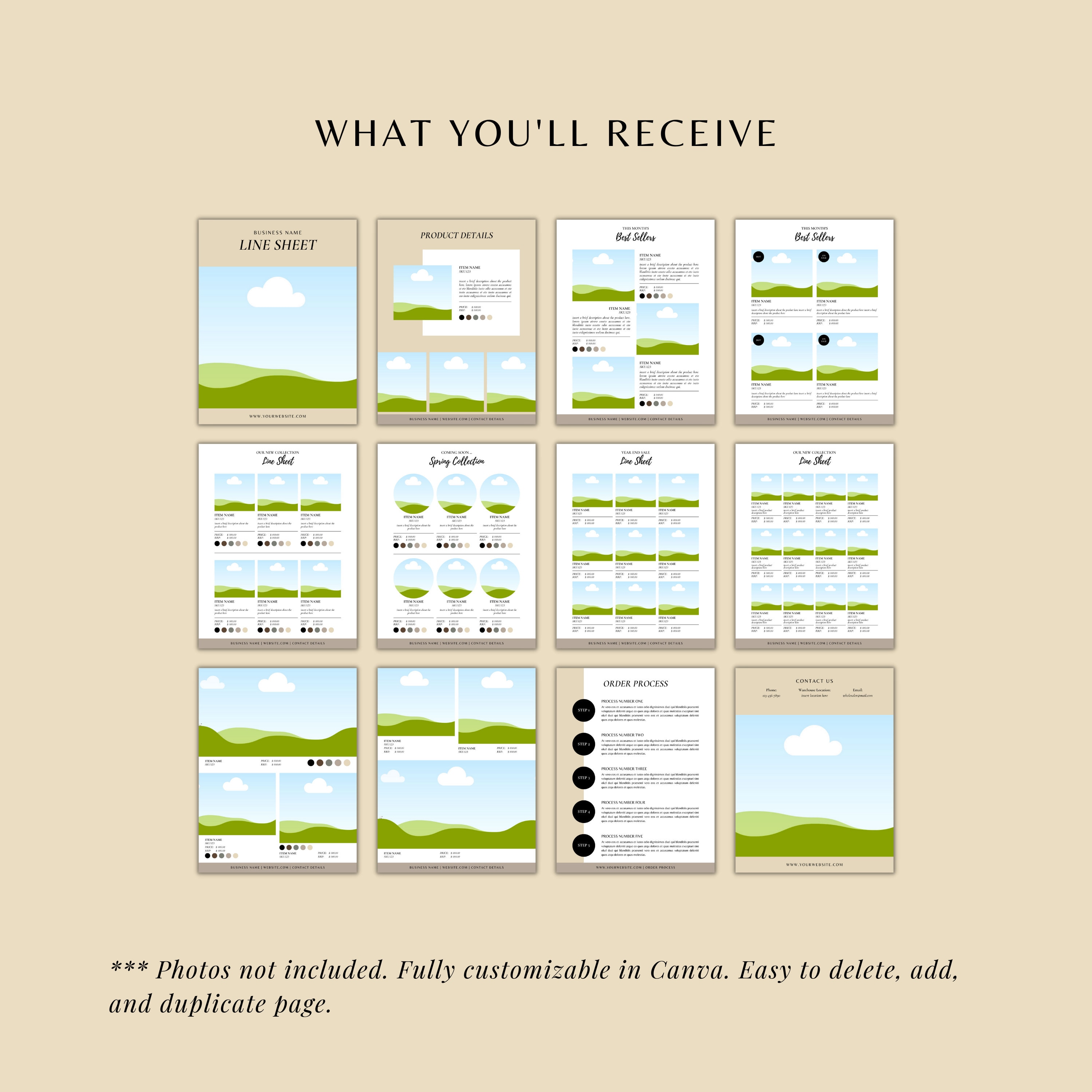 Wholesale Line Sheet Template | Product Catalog | Line Sheet Pricing ...