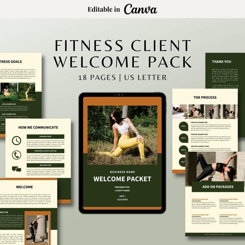 Fitness & Nutrition Client Welcome Pack Template Fitness - Etsy