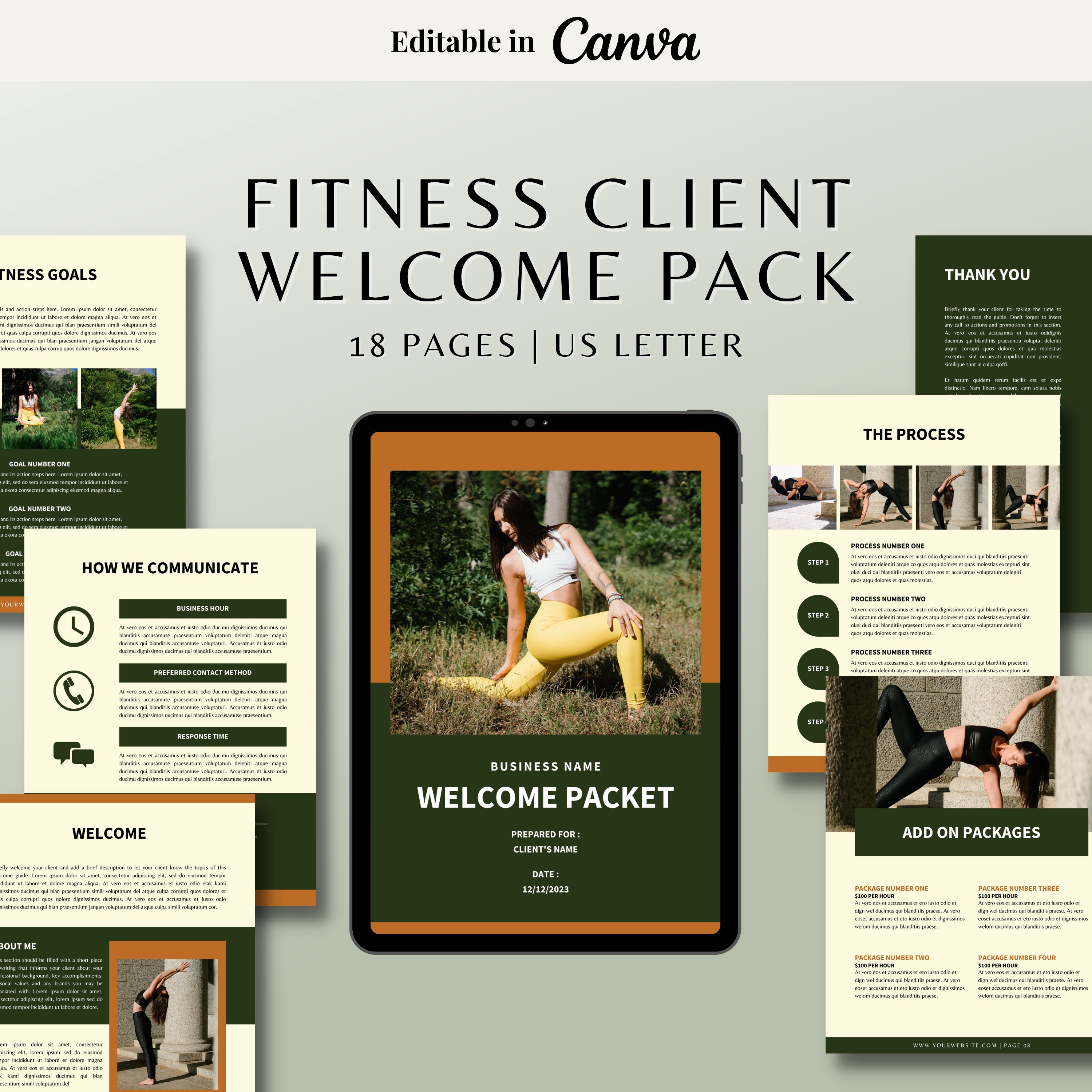Fitness & Nutrition Client Welcome Pack Template Fitness - Etsy