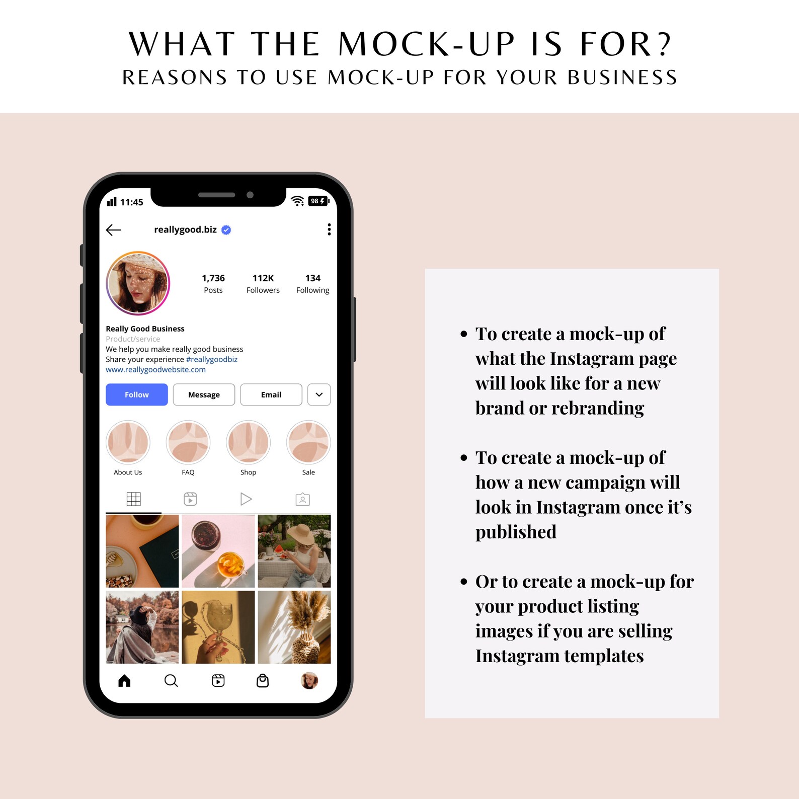 Instagram Mockup Template | Phone Mockup | IG Mockup Template | Social ...